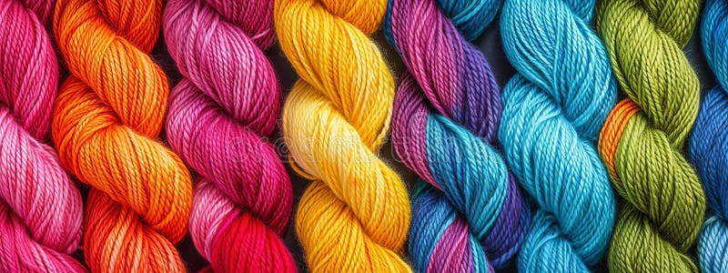 Rainbow Woven Knitting Yarn,Generative AI, Stock Illustration ...