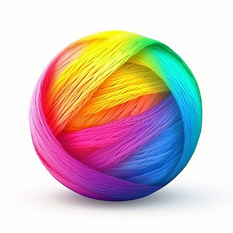 Rainbow Yarn: Crafting a Colorful World Stock Illustration ...