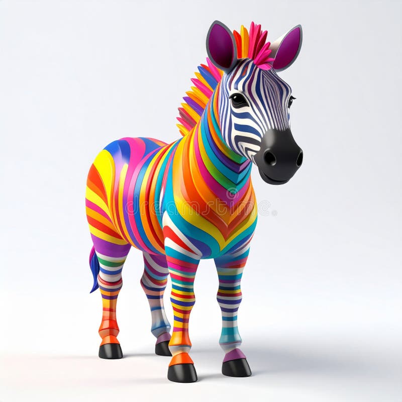 Rainbow Zebra Cartoon Illustration Stock Illustration - Illustration of ...