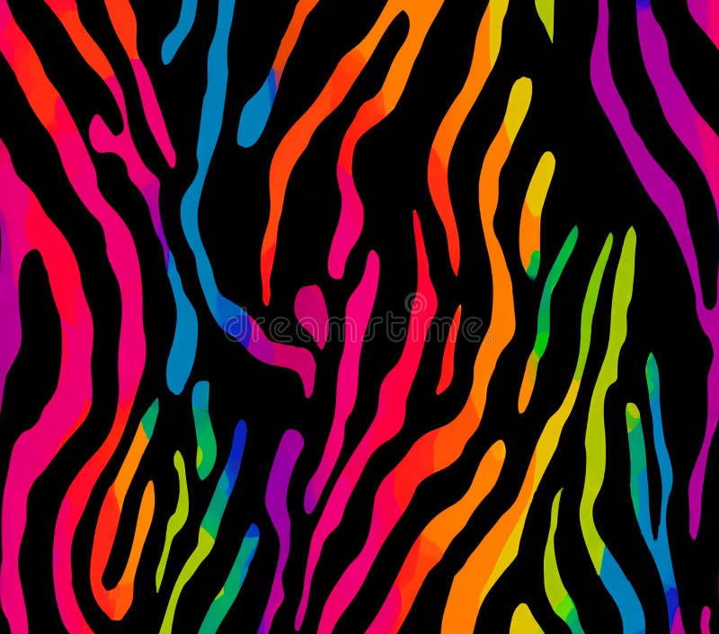 Rainbow Zebra Print Vibrant Animal Texture Background Stock Illustration - Illustration of ...