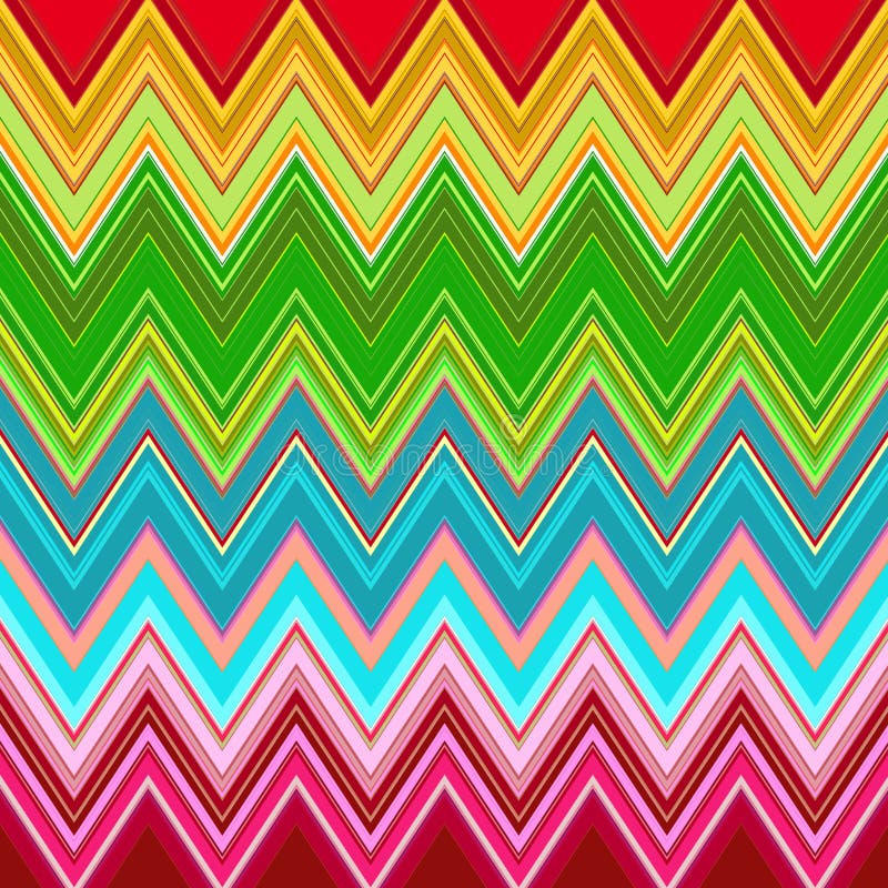 Rainbow zig zag pattern stock illustration. Illustration of pink - 42555712