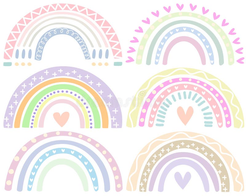 Rainbows Fashion Patch Badges Pastel Cute Kawai Set for Sticke . Vector ... Rainbows Fashion Patch Badges Pastel Cute Kawai Set for Sticke . Vector ...
