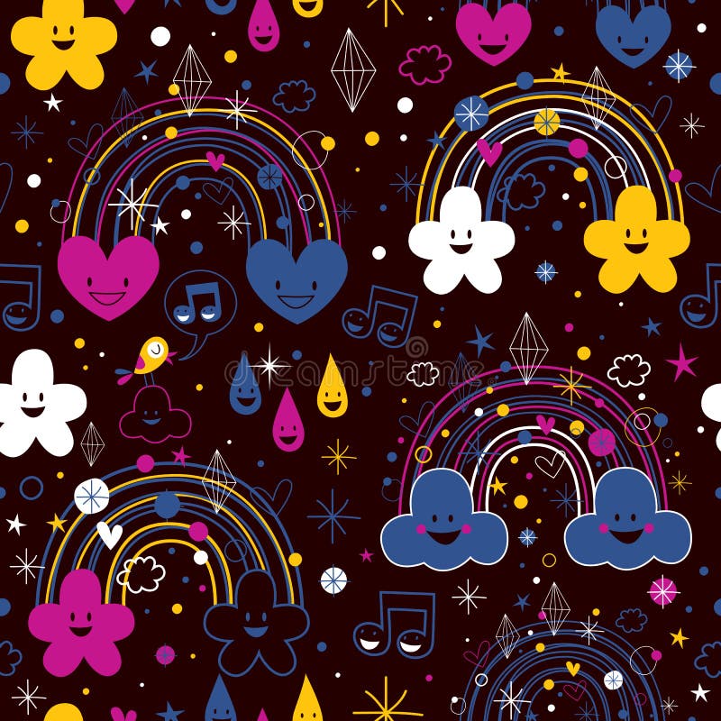 Fun cartoon pattern stock vector. Illustration of joyful - 27385024