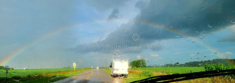 Rainbows in thunderstorms stock photo. Image of thunderstorms - 229027464