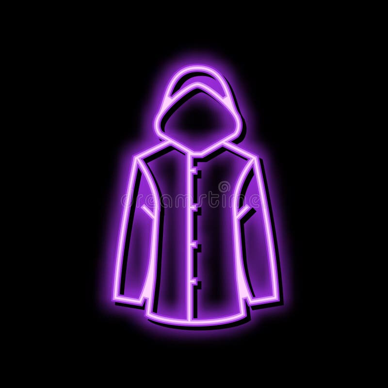 Raincoat Yellow Autumn Neon Glow Icon Illustration Stock Vector ...