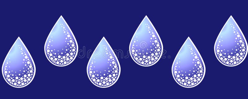 Raindrop Border on Dark Blue Background Stock Vector - Illustration of ...