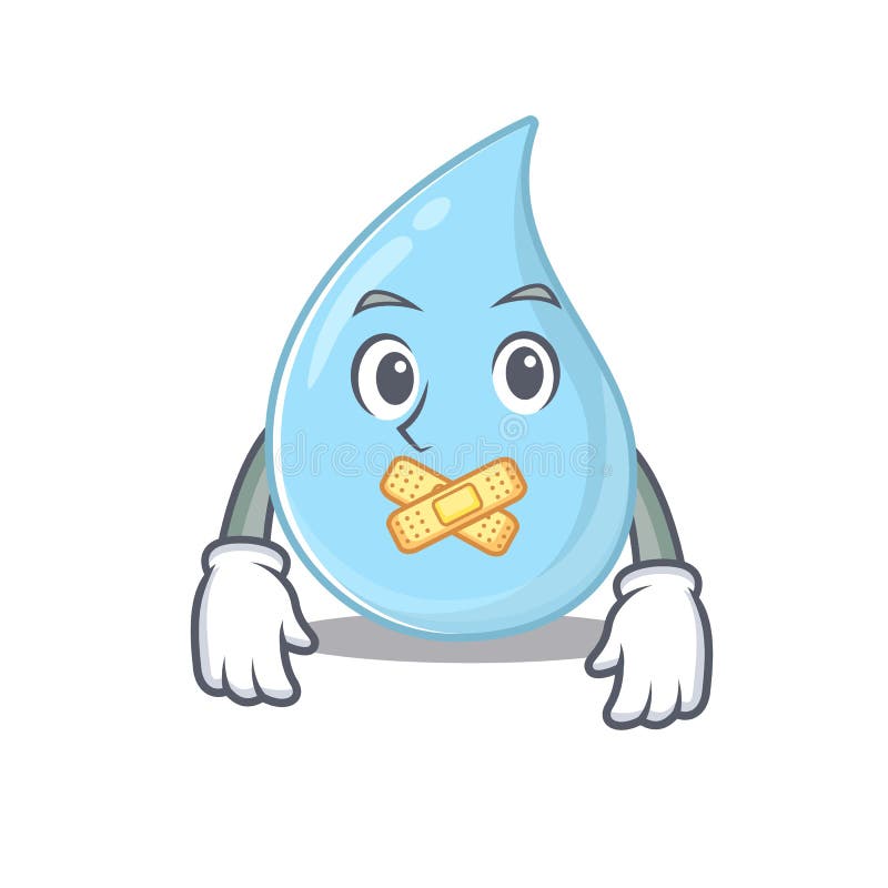 Raindrop Cartoon Character Style with Mysterious Silent Gesture Stock ...