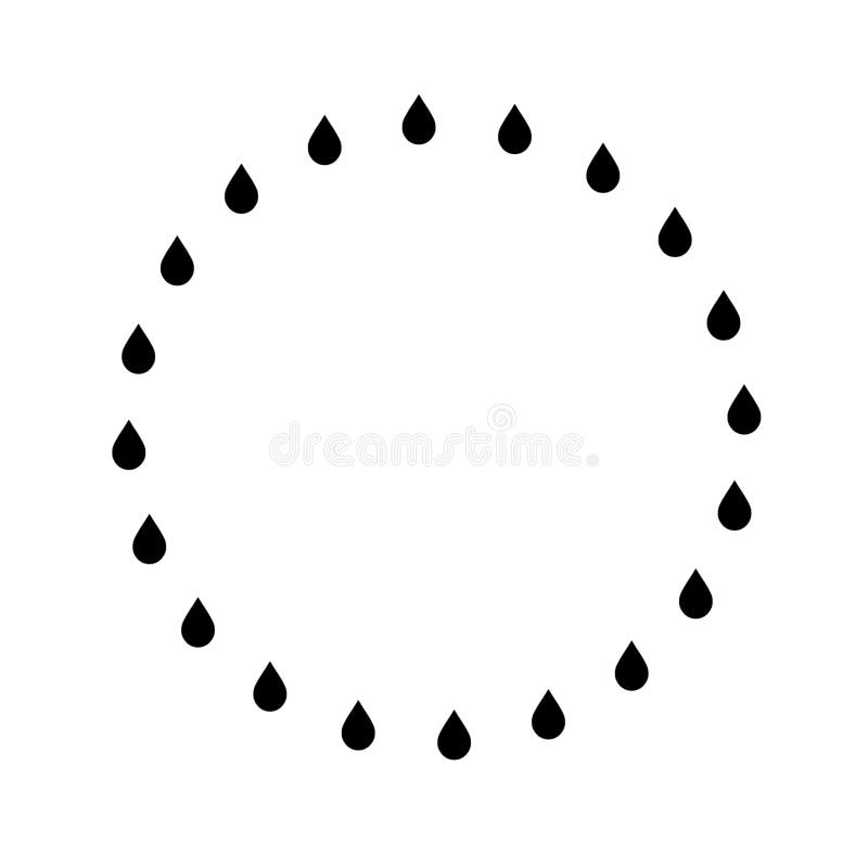 Raindrop Circle Symmetric Abstract Pattern. Round Frame for Decor, Art ...