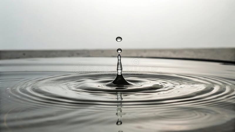 Raindrop Creates Ripples in Still Water, Symbolizing Tranquility and ...