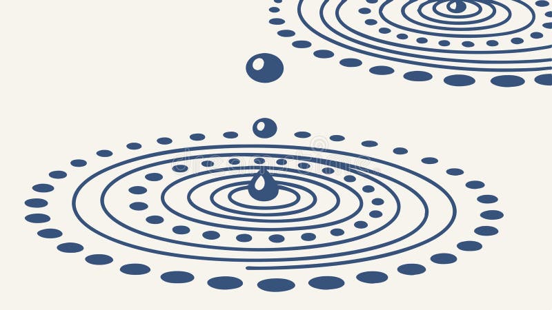Raindrop Creating Abstract Concentric Ripple Patterns, Vector Design ...