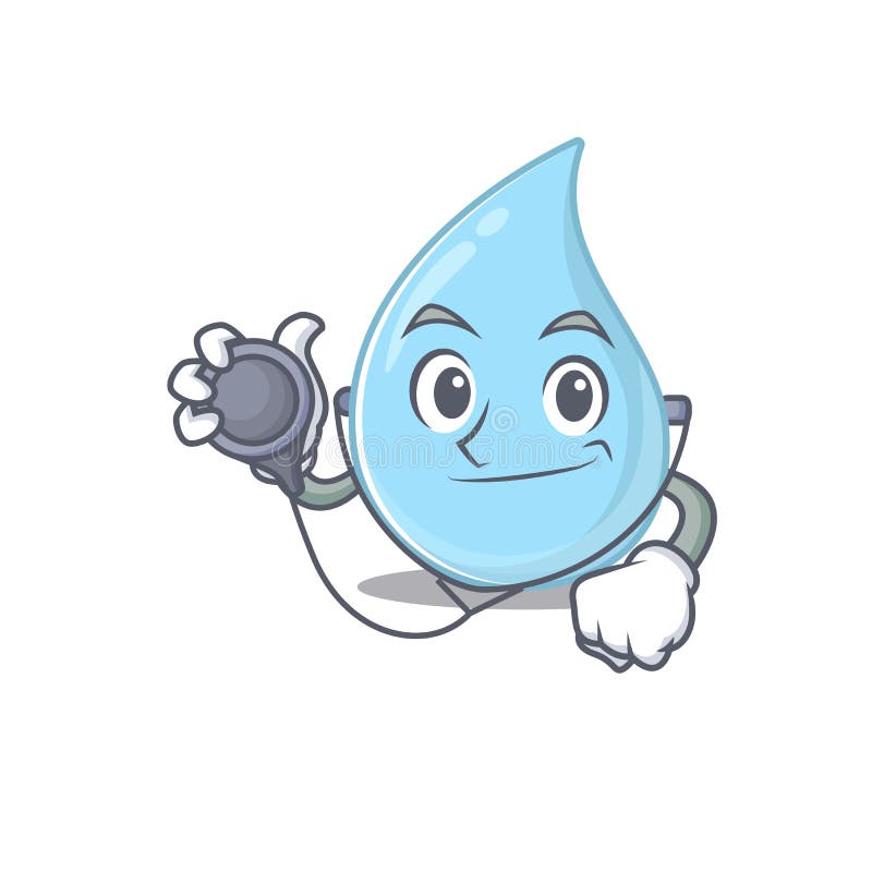 Raindrop in Doctor Cartoon Character with Tools Stock Vector ...