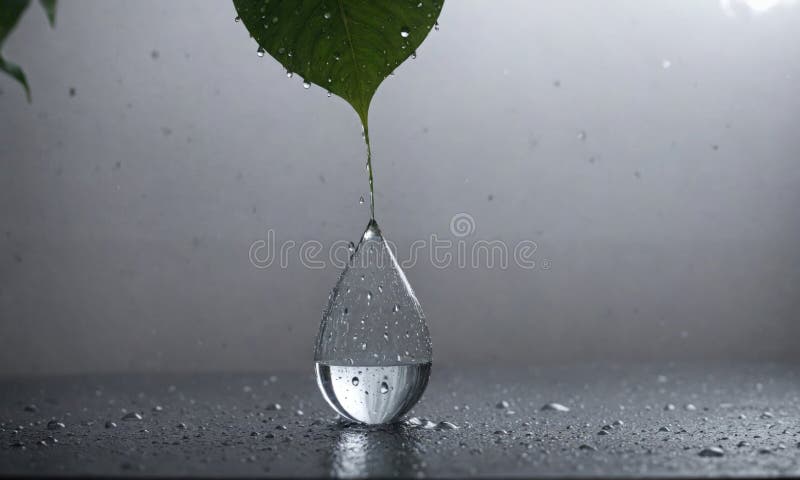 A Raindrop Falls from a Leaf and Creates a Perfect Sphere on a Wet ...