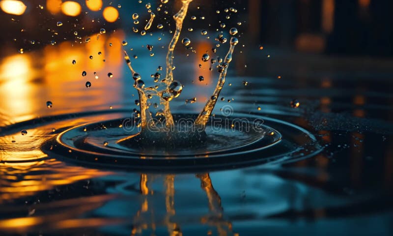Raindrop Symphony: a Single Droplet Creates a Mesmerizing Splash on a ...