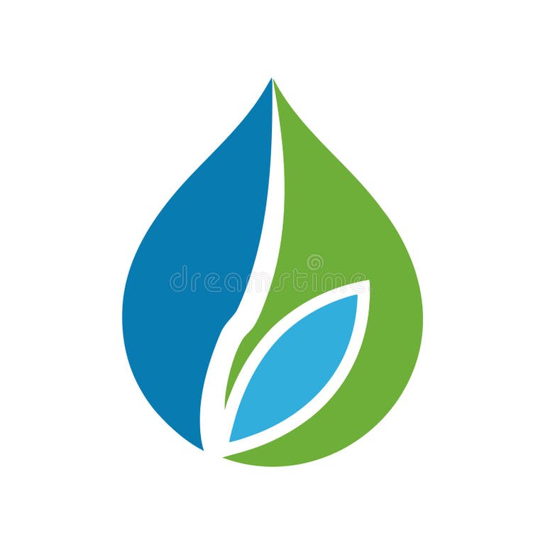 Raindrop Inside Half Leaf Duality of Nature Stock Illustration ...