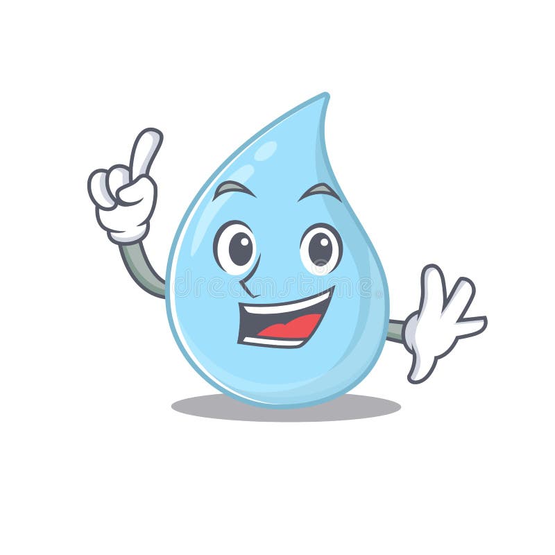 Raindrop Mascot Character Design with One Finger Gesture Stock Vector ...