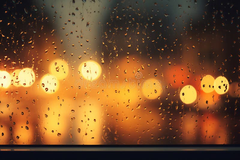 Raindrop Melody on Twilight Window Stock Image - Image of twilight ...