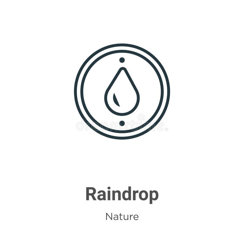 Raindrop Outline Vector Icon. Thin Line Black Raindrop Icon, Flat ...