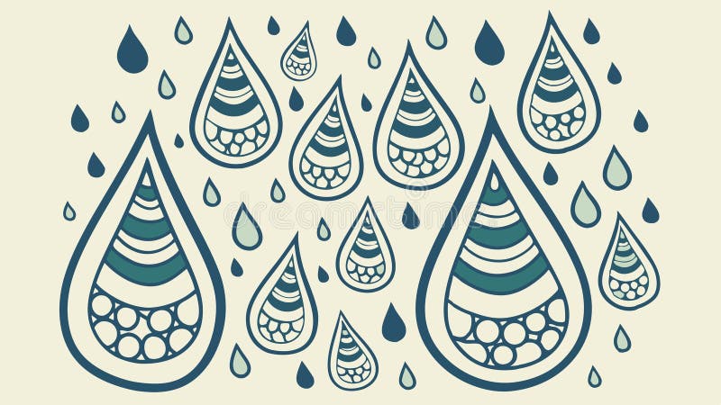 Raindrop Pattern Design, Abstract Weather Illustration, Vector Design ...