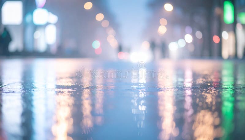 Raindrop Ripple Scene at the Street. Background Concept. Generated ...