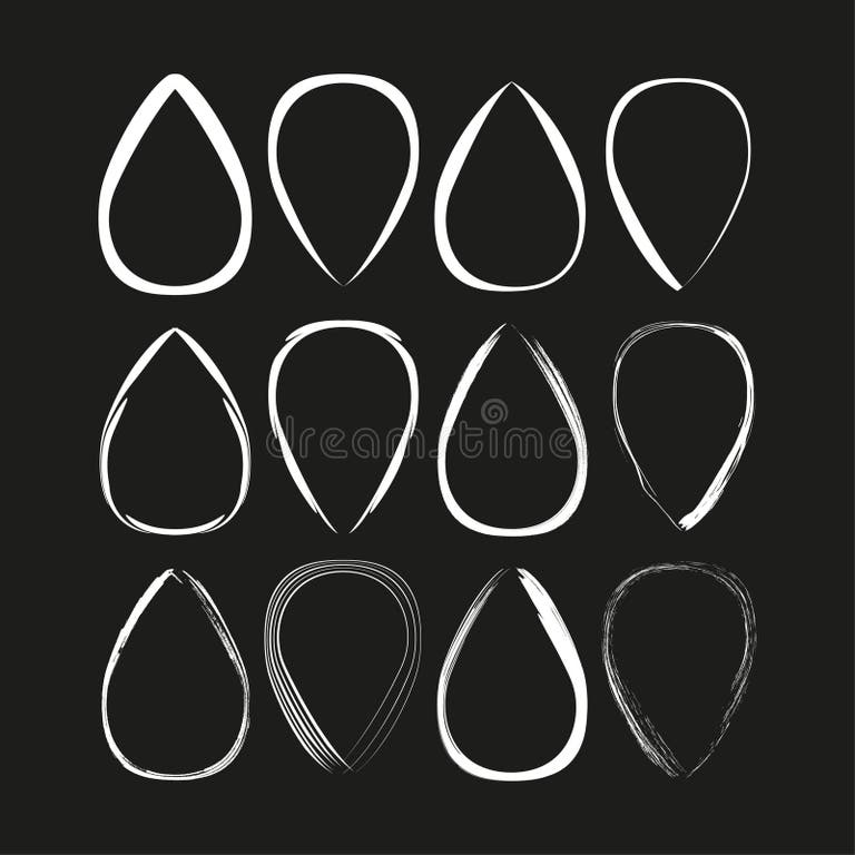 Raindrop Shapes Vector. Distorted Water Drops. Abstract Liquid Elements ...