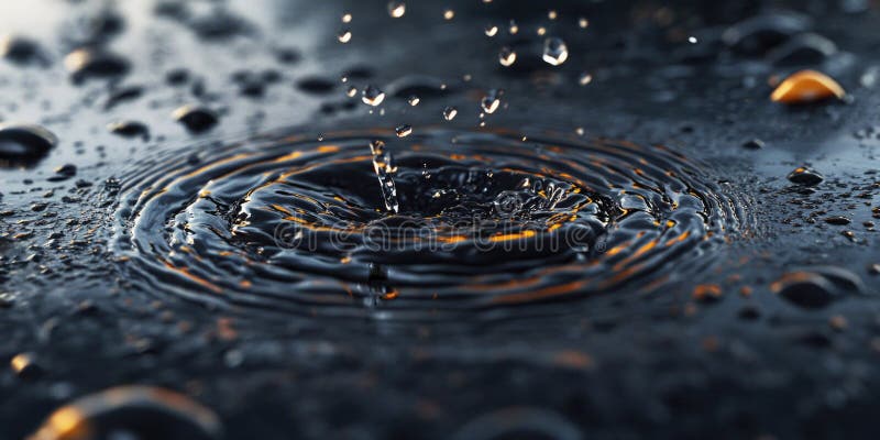 Raindrop Splash: Droplets Capture Dramatic Storm Effects Stock Image ...