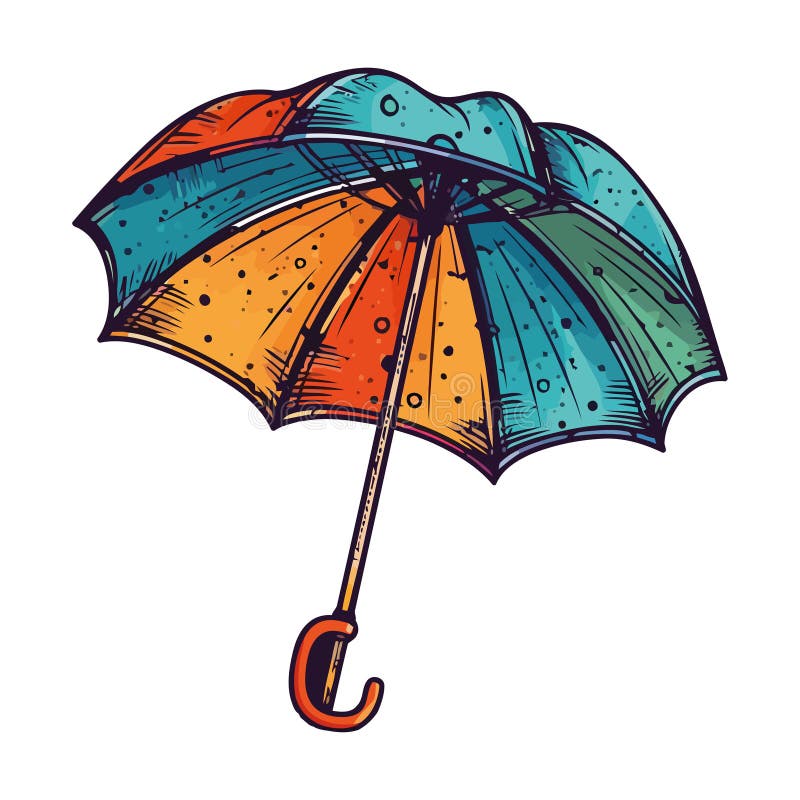 Raindrop Symbol on Umbrella, Wet Weather Design Stock Vector ...
