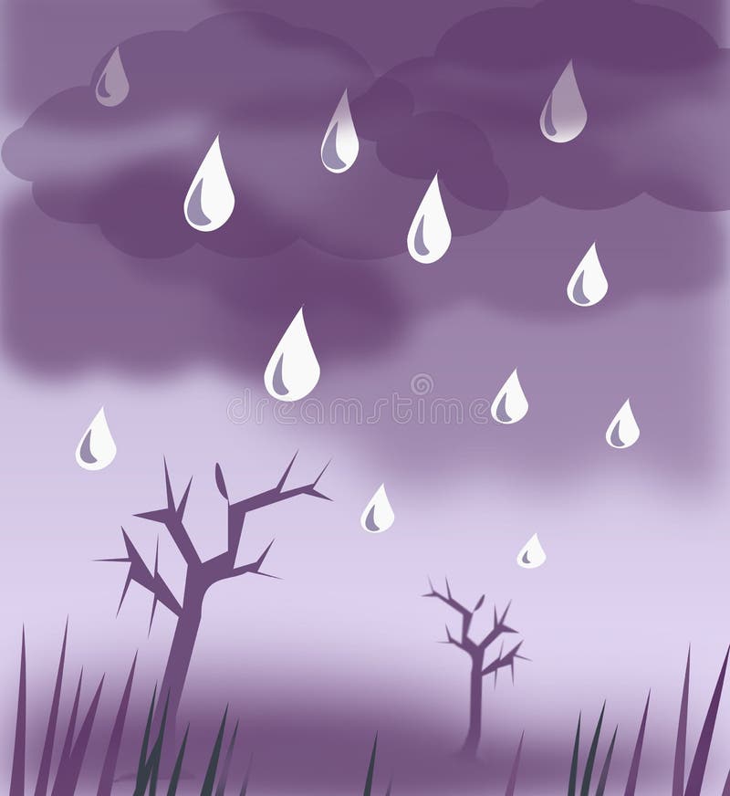 Raindrops falling from sky stock illustration. Illustration of cool ...