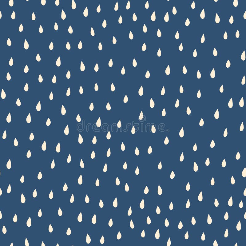 Raindrops Beige White on Blue Background Seamless Vector Pattern Stock Vector - Illustration of ...