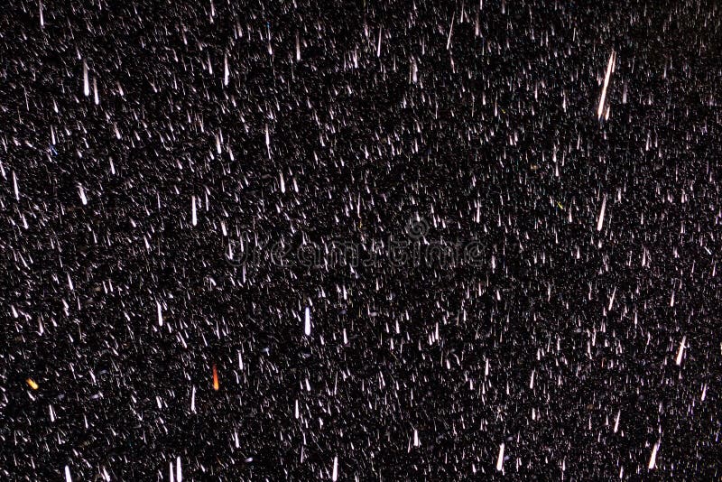 Raindrops on a Black Background. Rain in the Dark Stock Image - Image ...