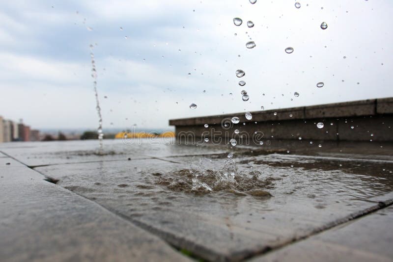 Raindrops on Concrete Surface Stock Illustration - Illustration of ...