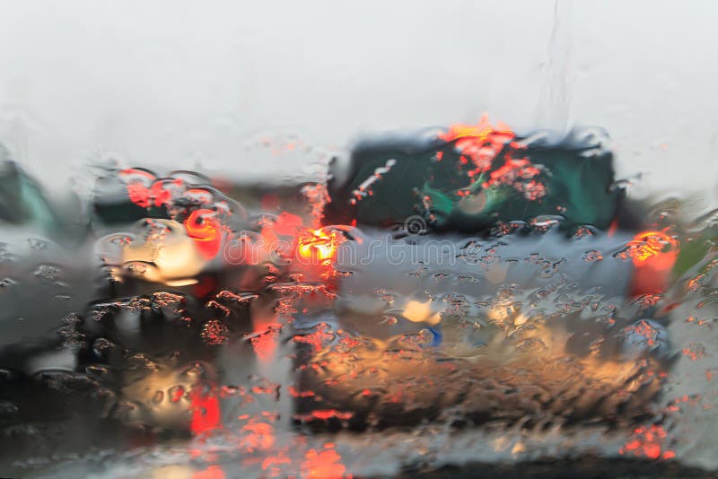 Raindrops on a car window stock photo. Image of blur - 62139304