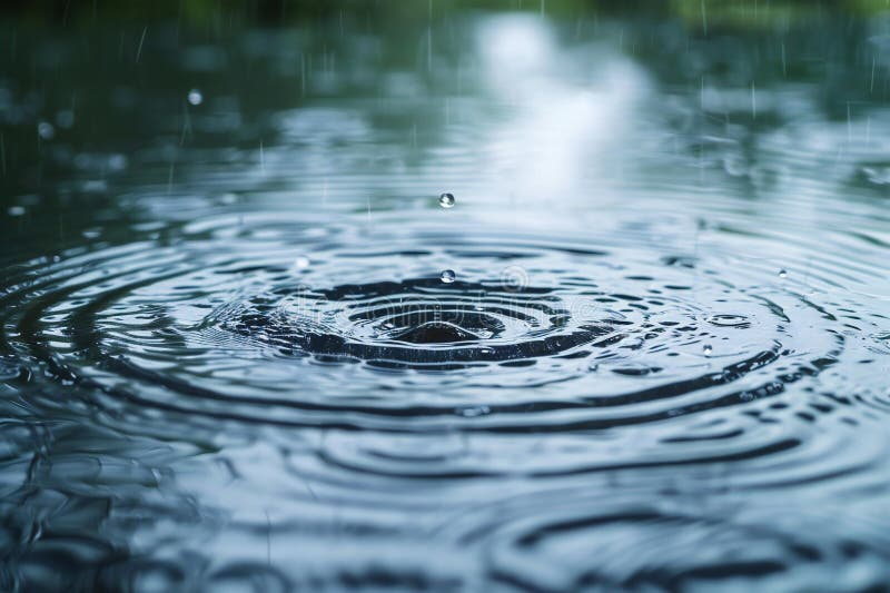 Raindrops Create Ripples on the Surface of Water, Forming Intricate ...