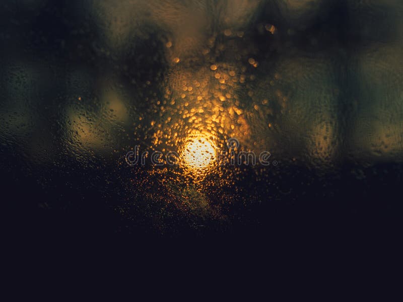Raindrops On Dark Window Picture. Image: 99603342