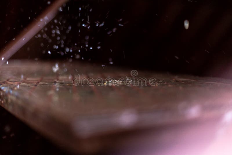 Raindrops Dripping on the Steps Stock Photo - Image of aqua, reflection ...