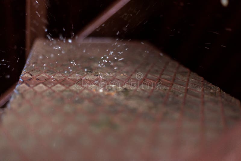 Raindrops Dripping on the Steps Stock Image - Image of heavy, liquid ...