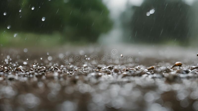 Raindrops on a Dusty Road stock footage. Video of precipitation - 347319978