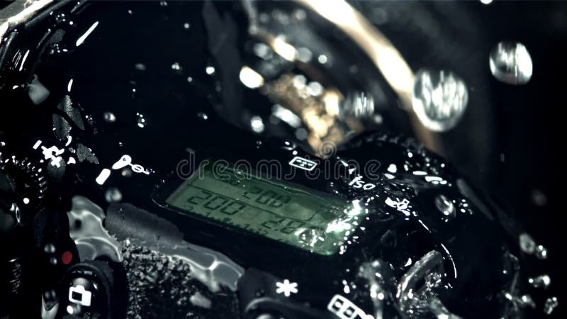 Raindrops Fall on the Camera Display. Filmed on a High-speed Camera at ...