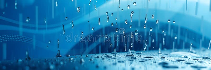 Raindrops Falling on a Blue Surface Stock Illustration - Illustration ...