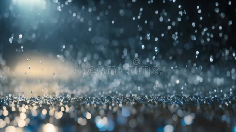 Raindrops Falling on a Glimmering Surface Stock Video - Video of shower ...