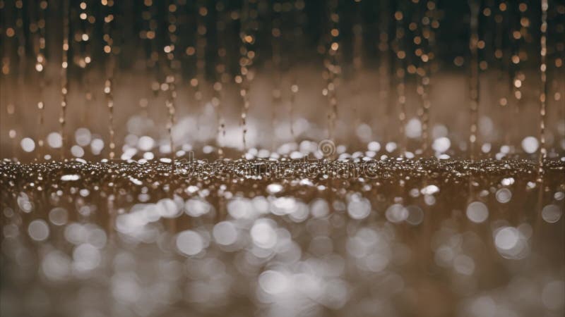 Raindrops Falling on a Glittering Surface Stock Video - Video of ...