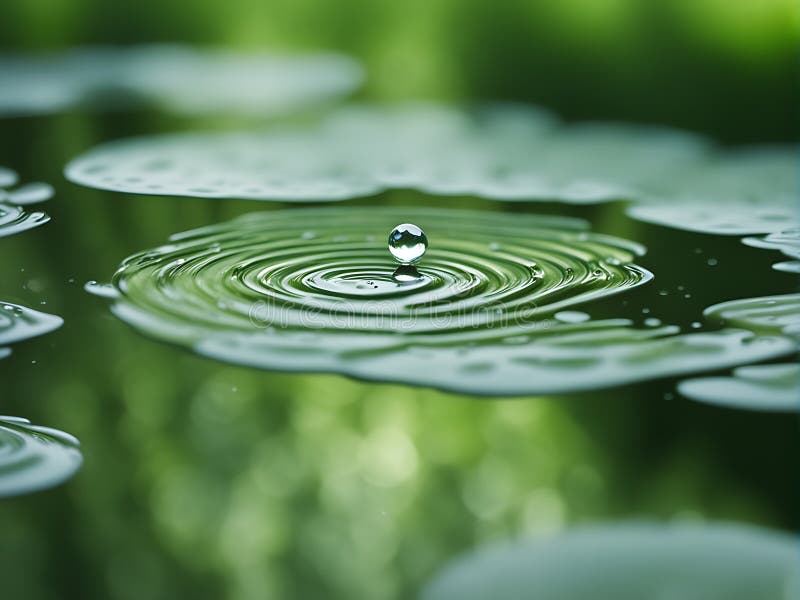 Raindrops Falling into Puddle, Creating Ripples for Website Background ...
