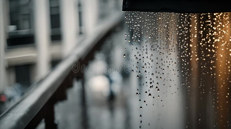 Raindrops Falling from a Rooftop Stock Video - Video of black, abstract ...