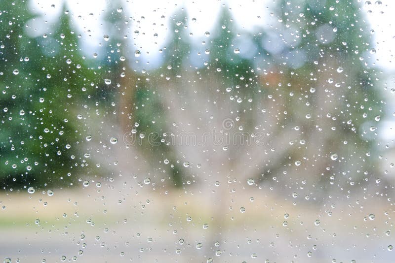 Raindrops Falling and Running Down Office Windows Stock Photo - Image ...