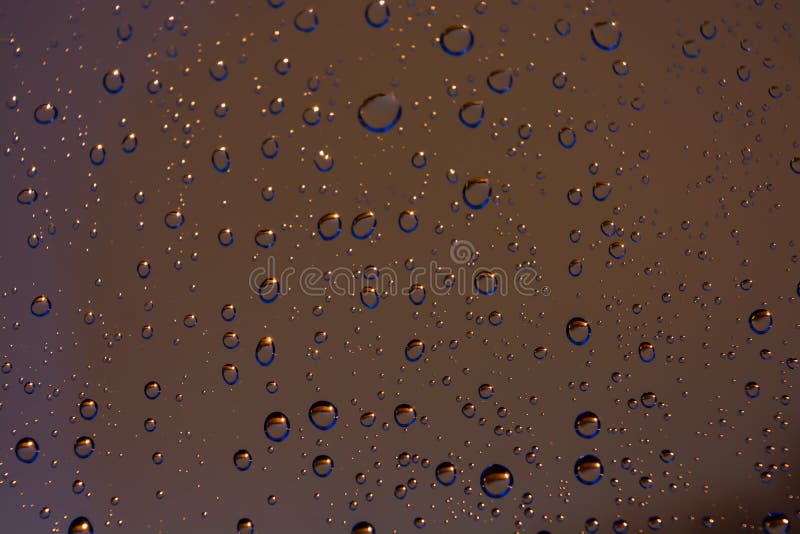 Raindrops on the Glass. Night. Reflections. Season Specific. Rain Stock ...