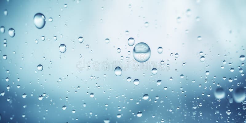 Raindrops on Glass Surface Create a Soothing Backdrop of Refreshing ...