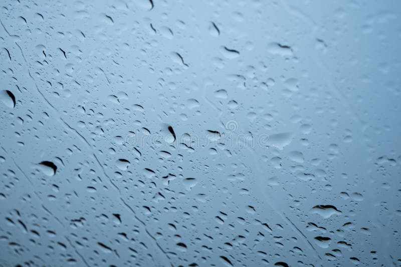 Raindrops on Glass Window Over Grey Stock Image - Image of white ...