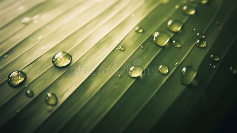 Raindrops on Green Leaf Macro Image with Light Reflections on Leaf ...