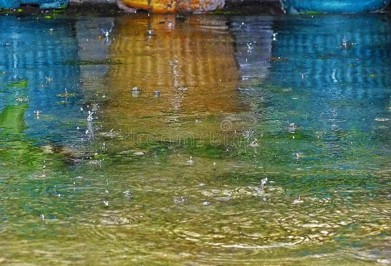 Raindrops in the ground stock photo. Image of raindrops - 107486564