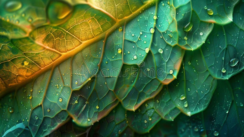 Raindrops on a Leaf, Reflecting the Light and Creating a Beautiful ...