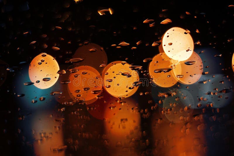 Raindrops, Light from Lanterns, Autumn... Stock Photo - Image of circle ...